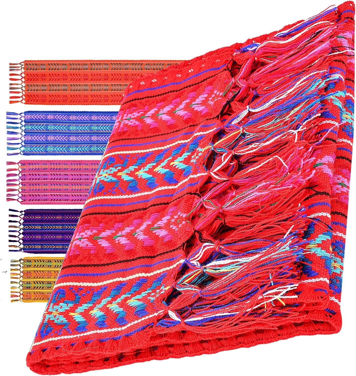 Amazon.com: Mexican Table Runner – Rebozo Mexicano, Woven Guatemalan ...