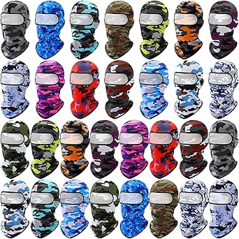 Vicenpal 30 Pcs Sun Protection Balaclava Face Mask Men Ski Mask Full ...
