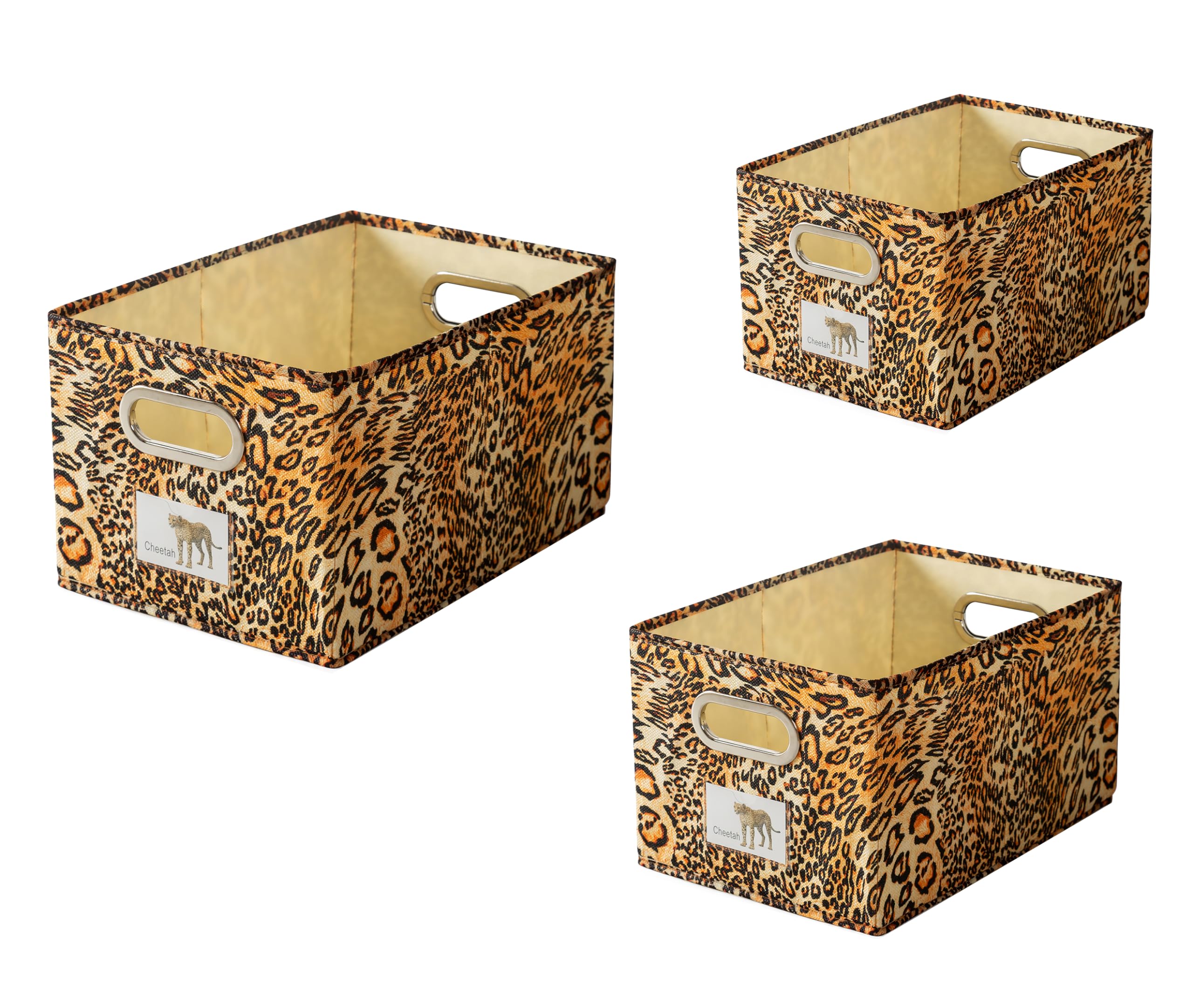 Amazon.com - BeigeSwan Foldable Animal Leopard [Set of 3] Storage Bins ...