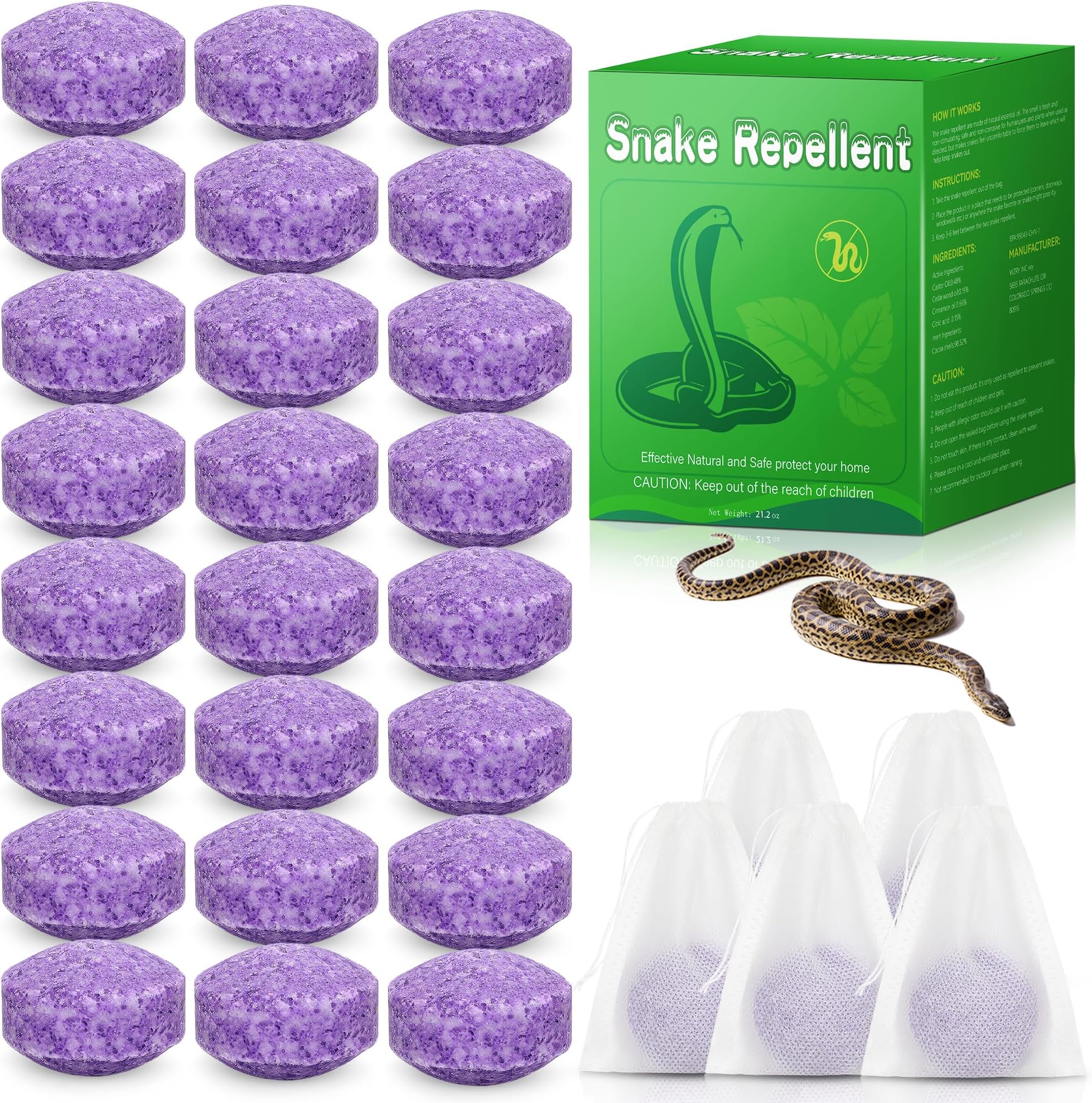 Amazon.com: 30 Pack Dark Master Snake Repellent for Yard Powerful ...