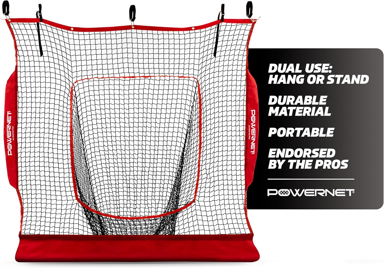 Amazon.com: PowerNet Hanging Dual Use Practice Net for Baseball ...