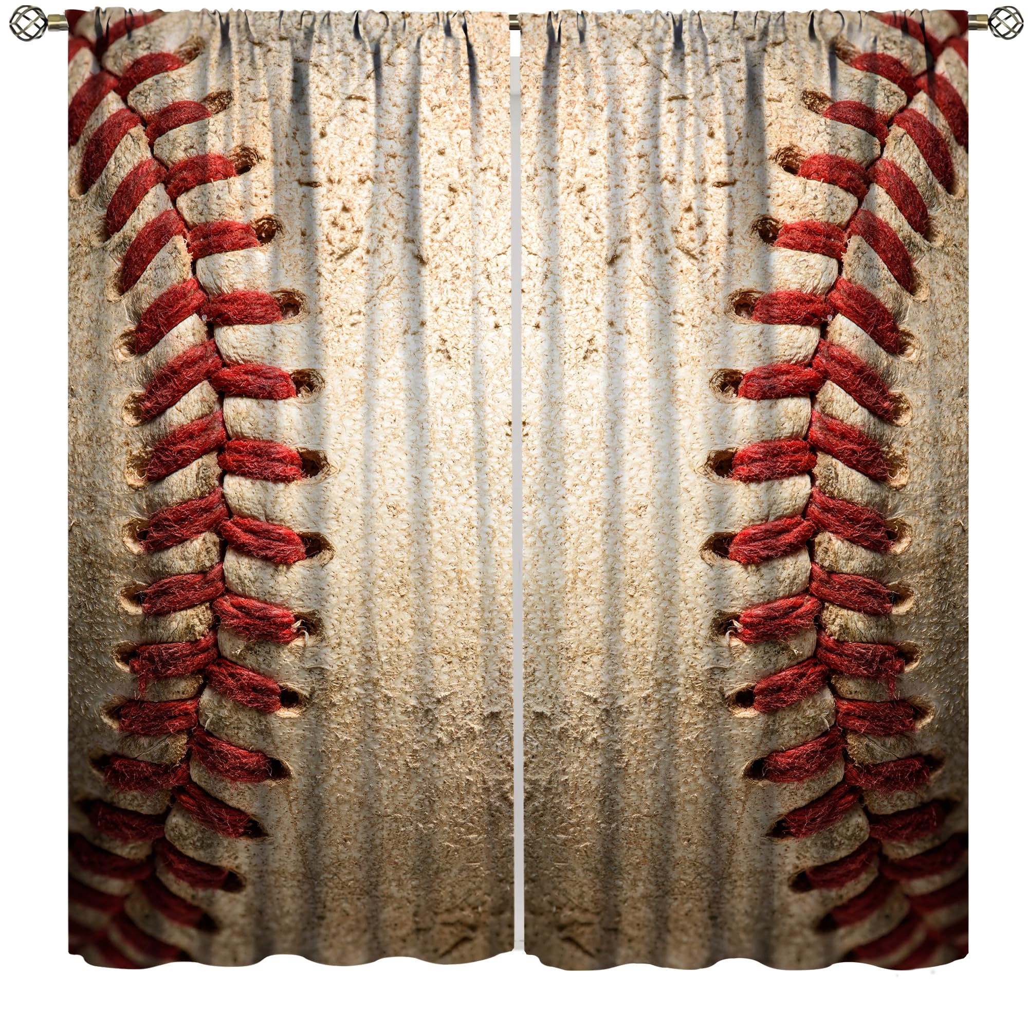 Baseball Curtain Rods Baseball Curtain Etsy