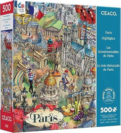 Amazon.com: Ceaco - Paris Highlights - 500 Piece Puzzle for Adults ...