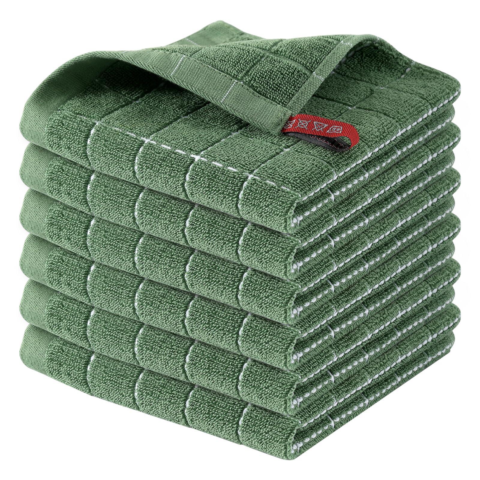 Amazon.com: Homaxy 100% Cotton Terry Kitchen Dish Cloths, Ultra Soft ...
