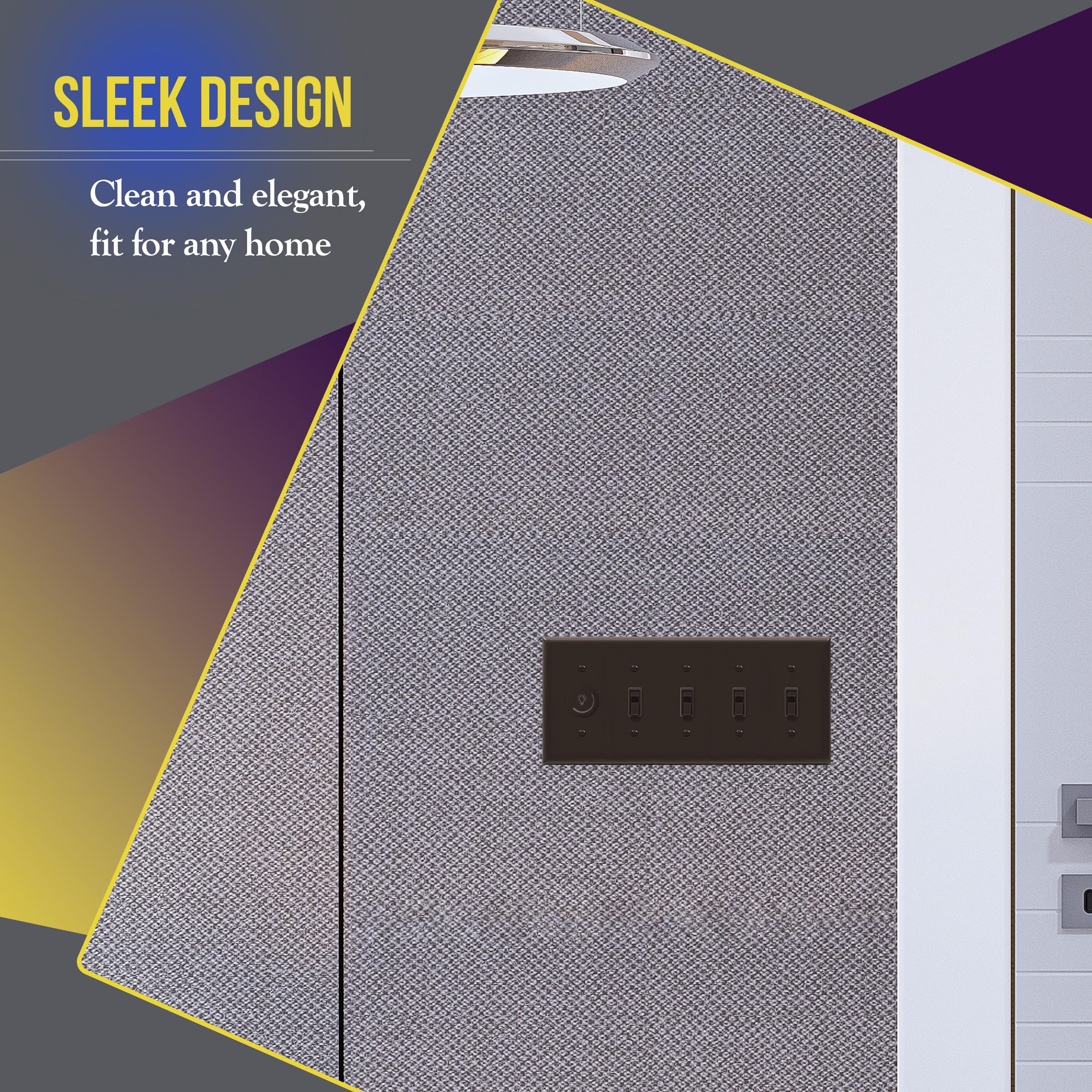 Snapklik.com : Five Gang Light Switch Wall Plate, Toggle Switch Plate ...