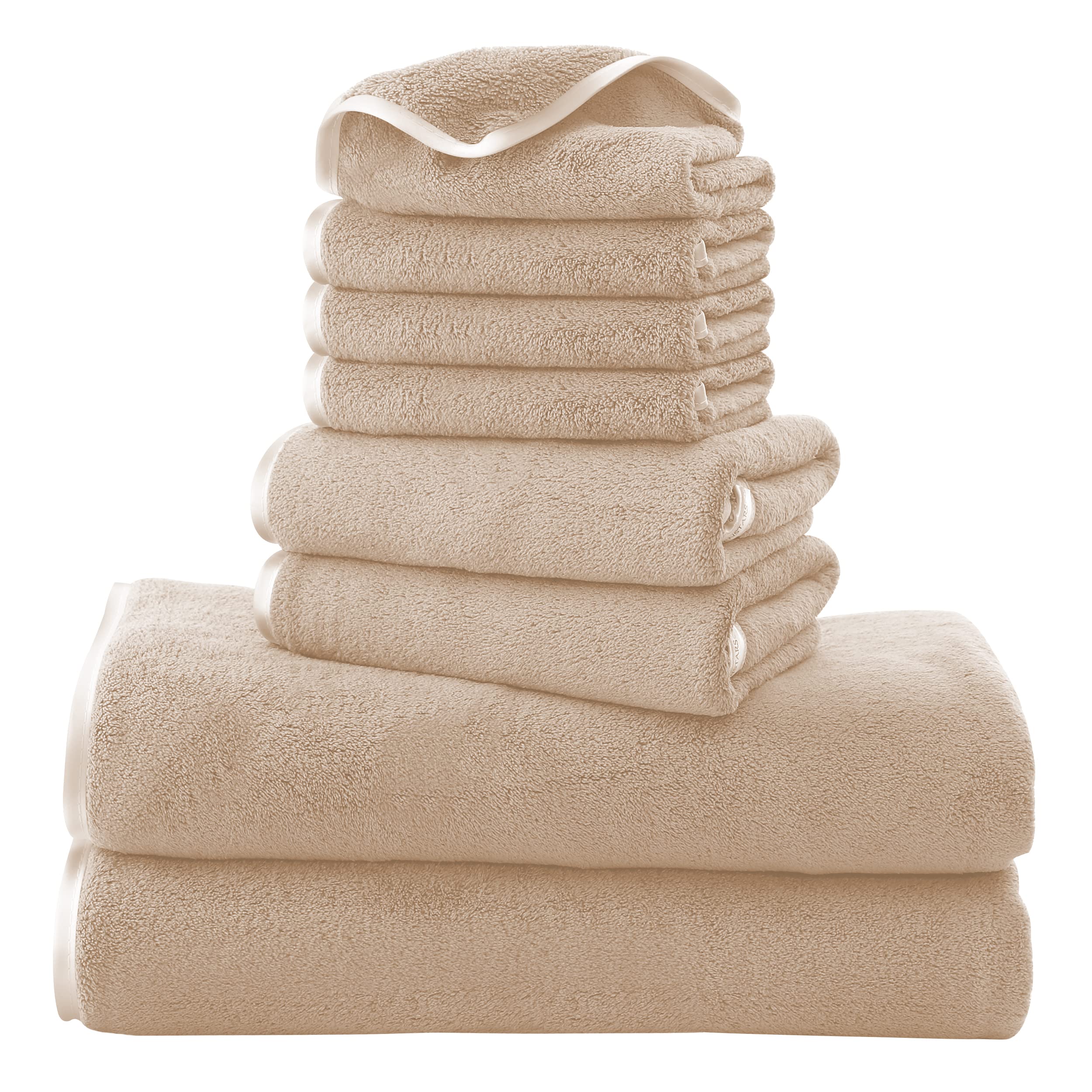 Amazon.com: Cosy Family Microfiber 8-Piece Towel Set, 2 Bath Towels, 2 ...