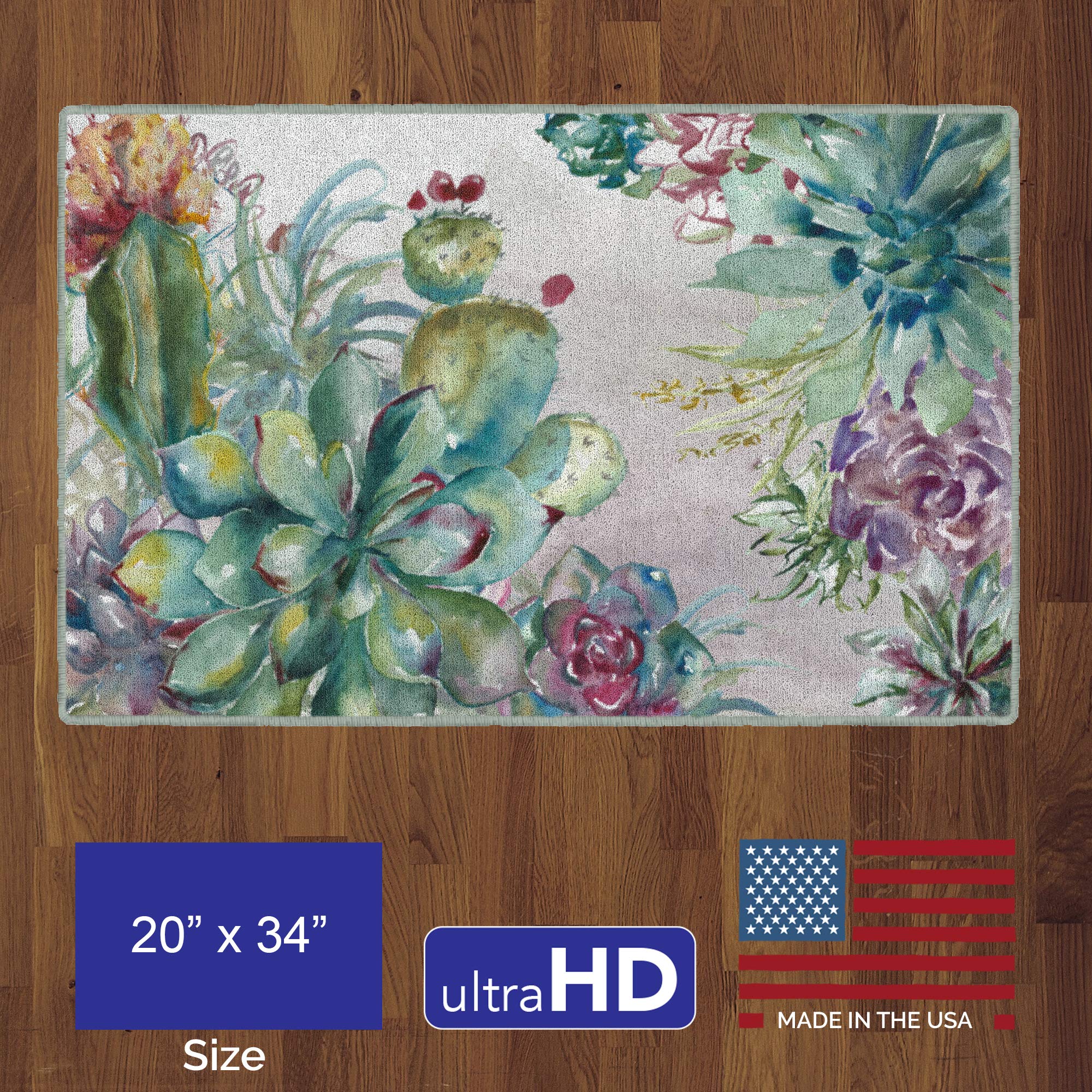 Brumlow Mills Succulent Floral Garden Area Rug for Dining Room or ...