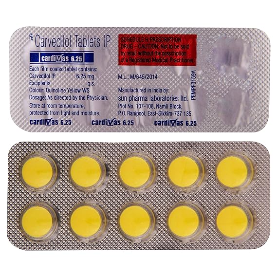 Cardivas 6.25 - Strip of 10 Tablets : Amazon.in: Health & Personal Care