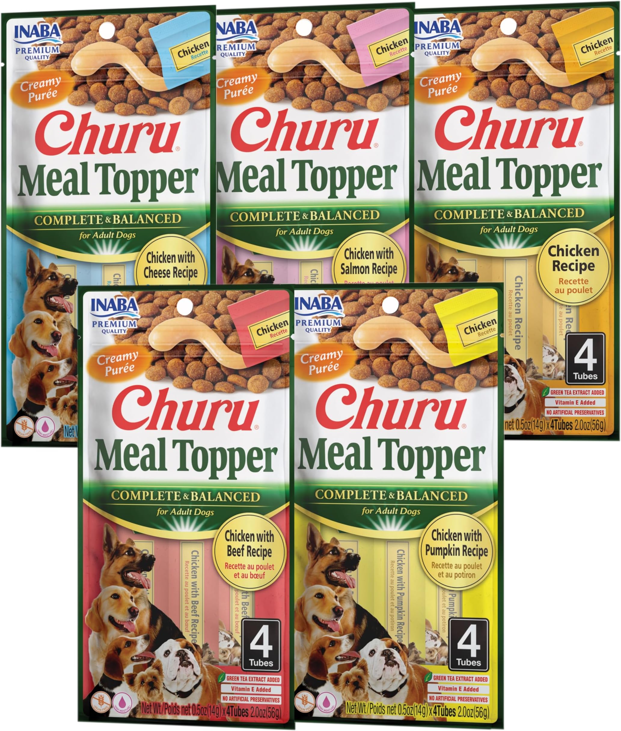 INABA Churu Meal Topper for Dogs, Complete & Balanced, Creamy, Lickable ...