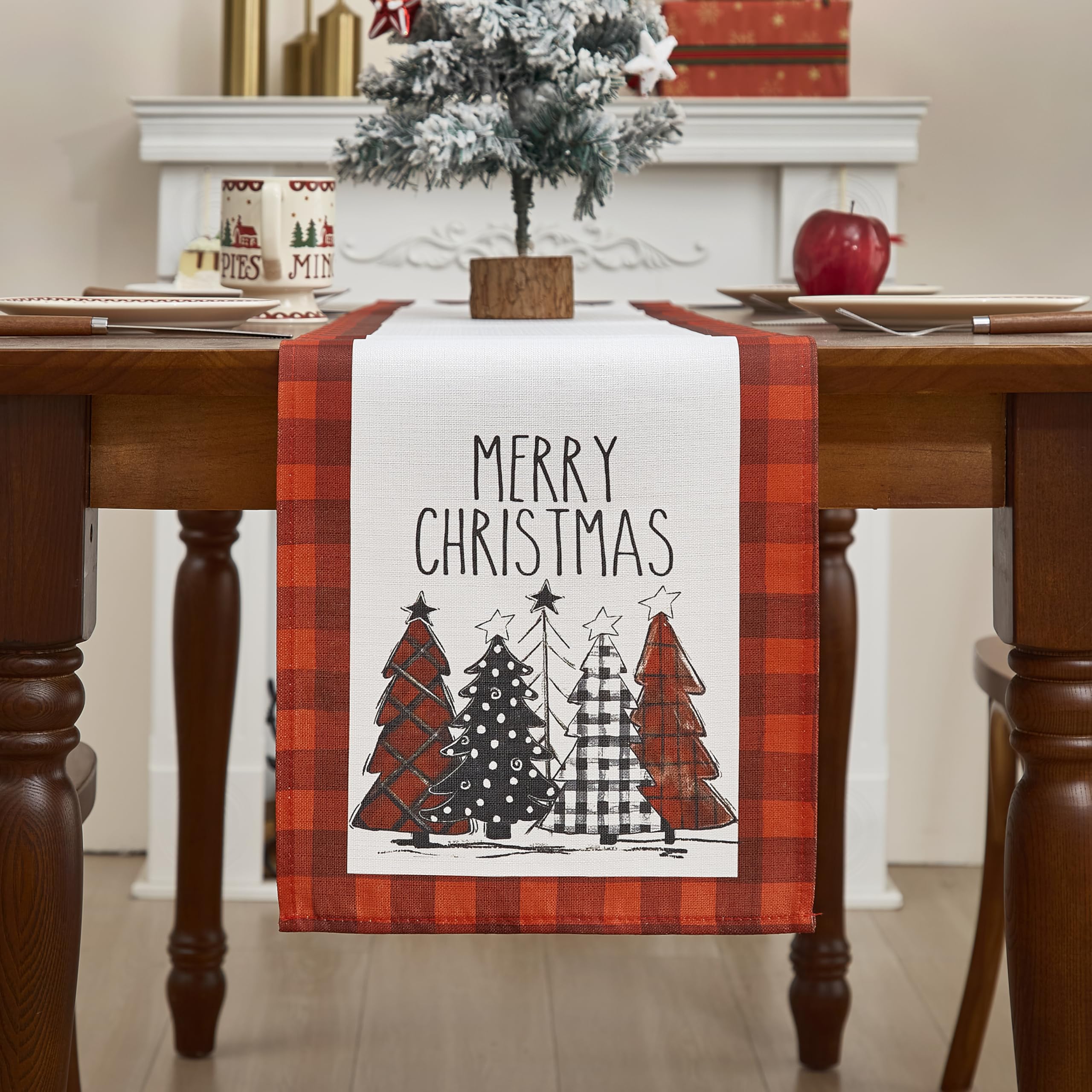 Amazon.com: Christmas Table Runners Red Table Runner Winter Decorations ...