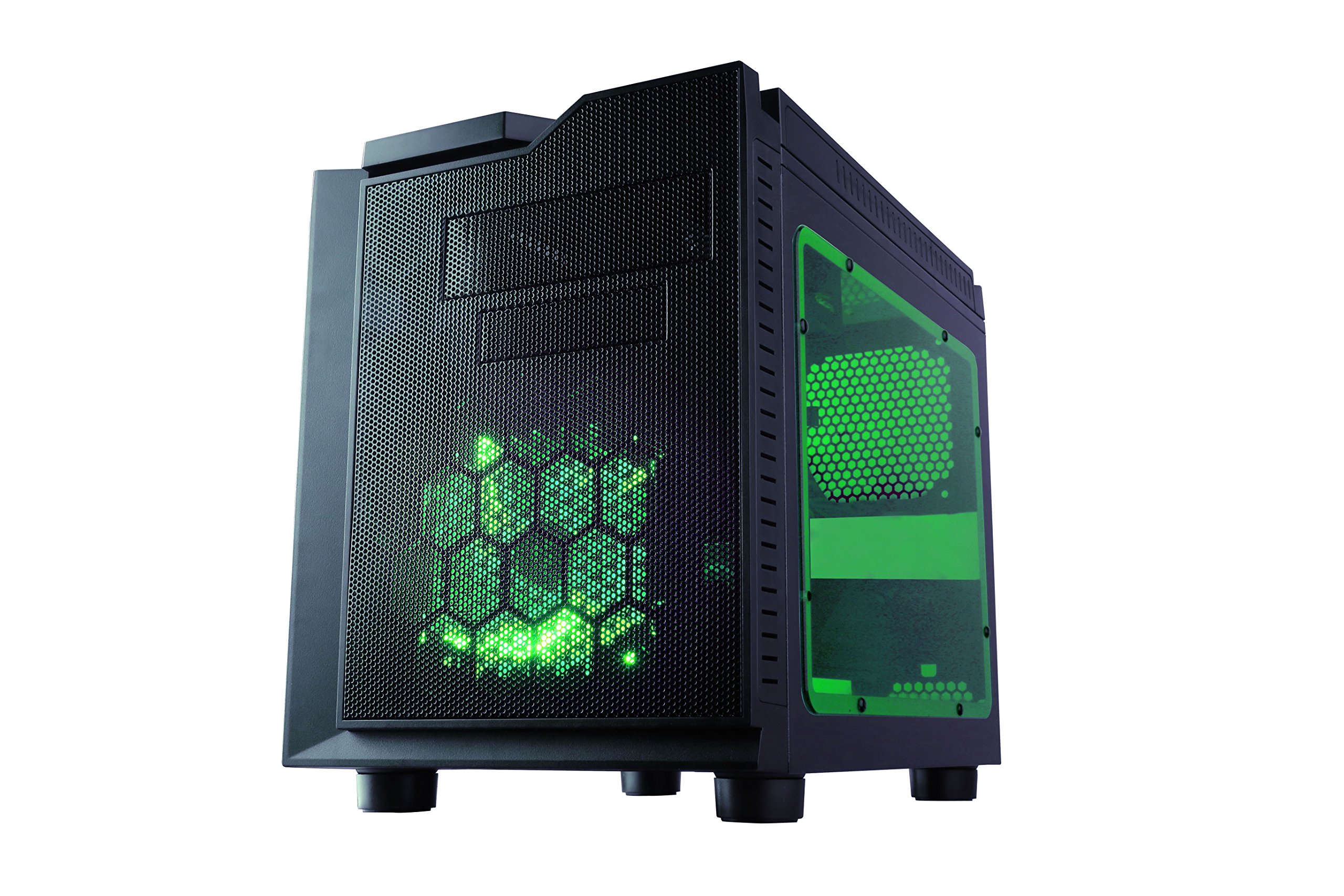 APEVIA X-QPACK3-GN Micro ATX Cube Gaming/HTPC Case, Supports Video Card ...