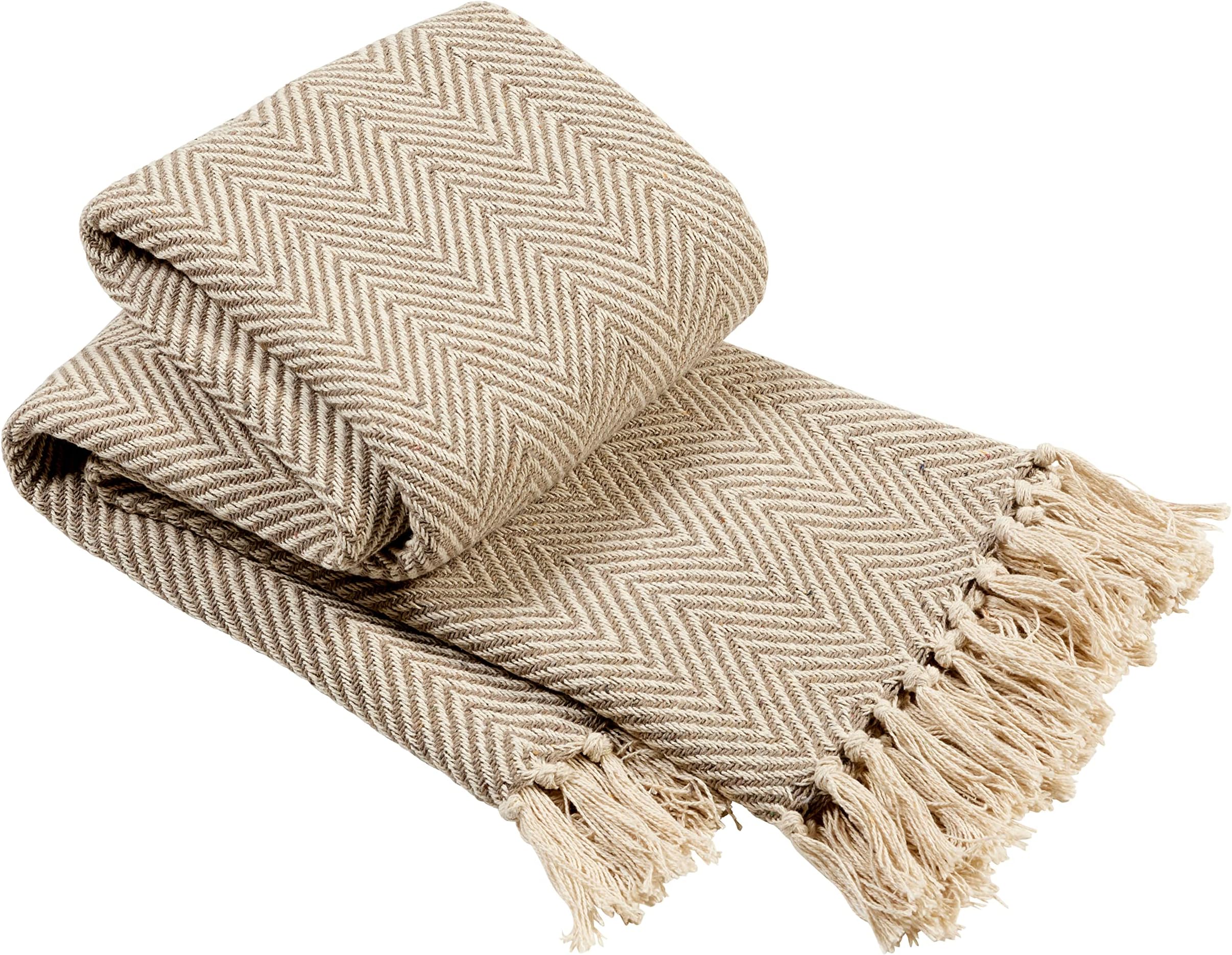 1 X Natural 100% Cotton Traditional Como Blanket Home Sofa Bed Throw ...