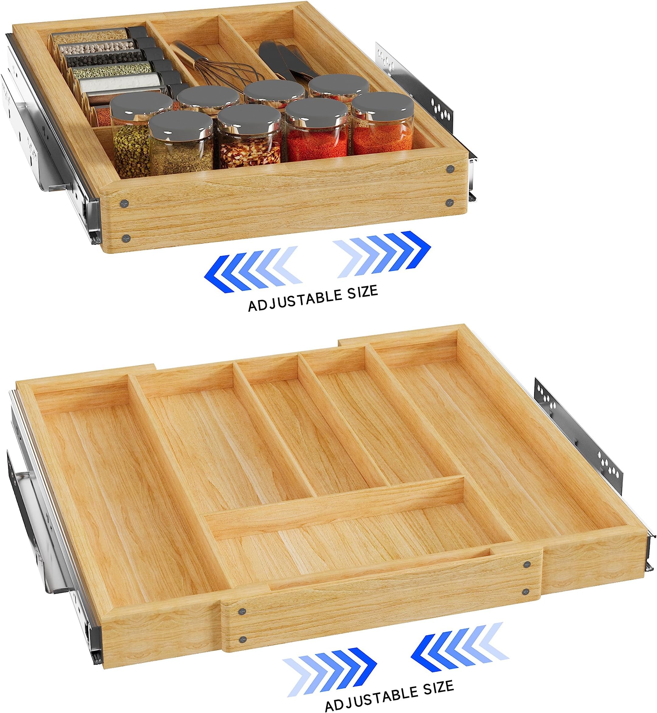Amazon.com: 2Pack Expandable Pull Out Cabinet Organizer, 16.3"~25.9"x22 ...