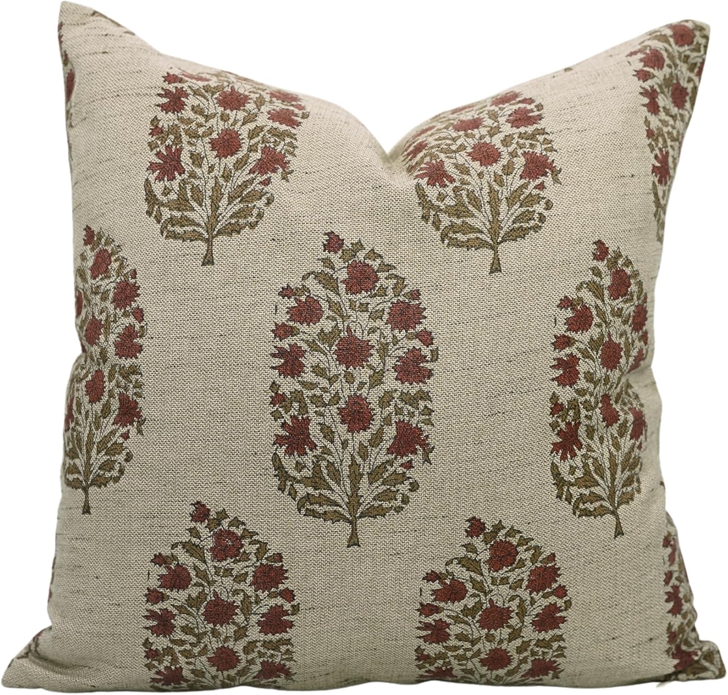 Amazon.com: Fabritual Hand Block Print Throw Linen Blend Pillowcase ...