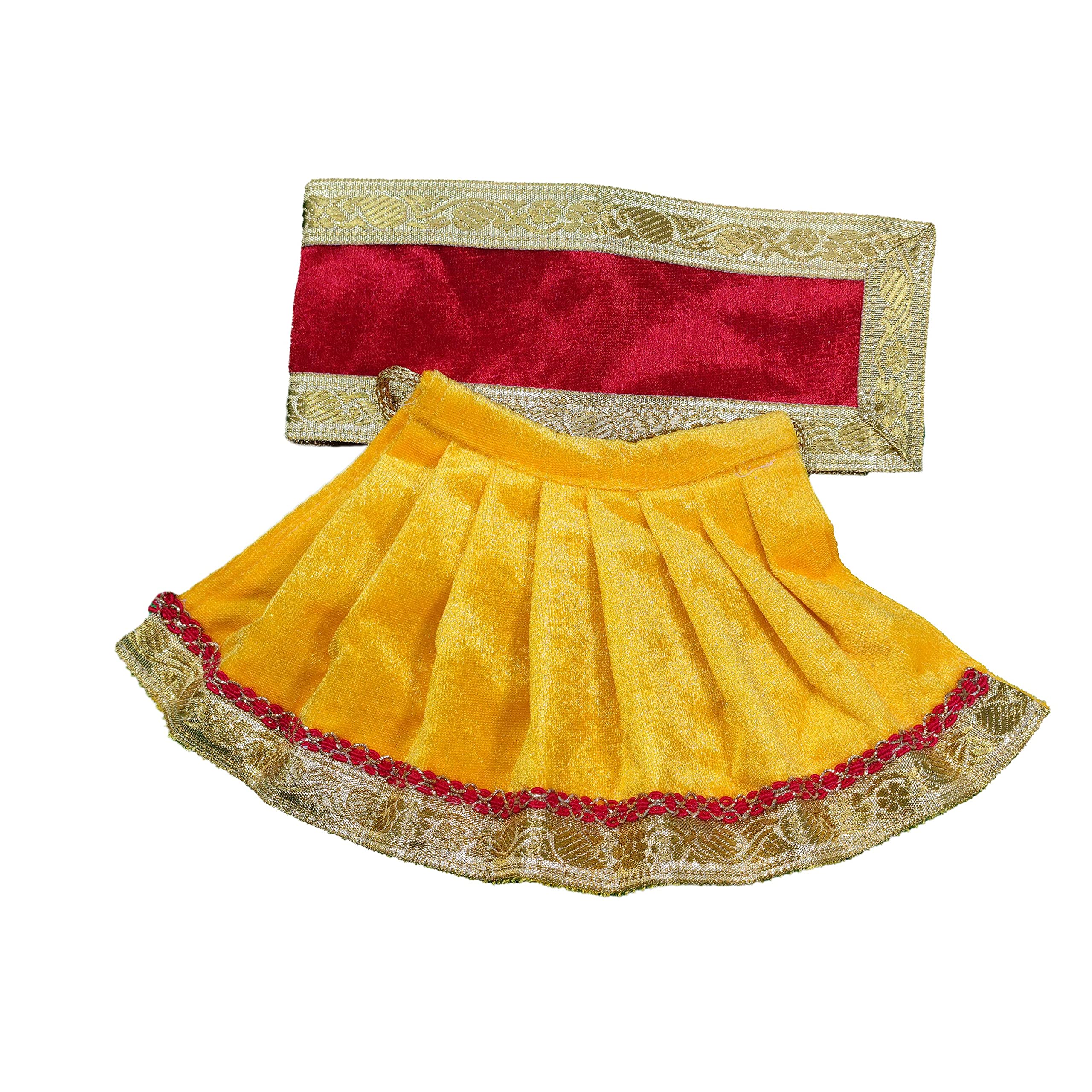 Buy Beautiful Winter Special Devi Maa Yellow Color Velvet Fabric Dress ...