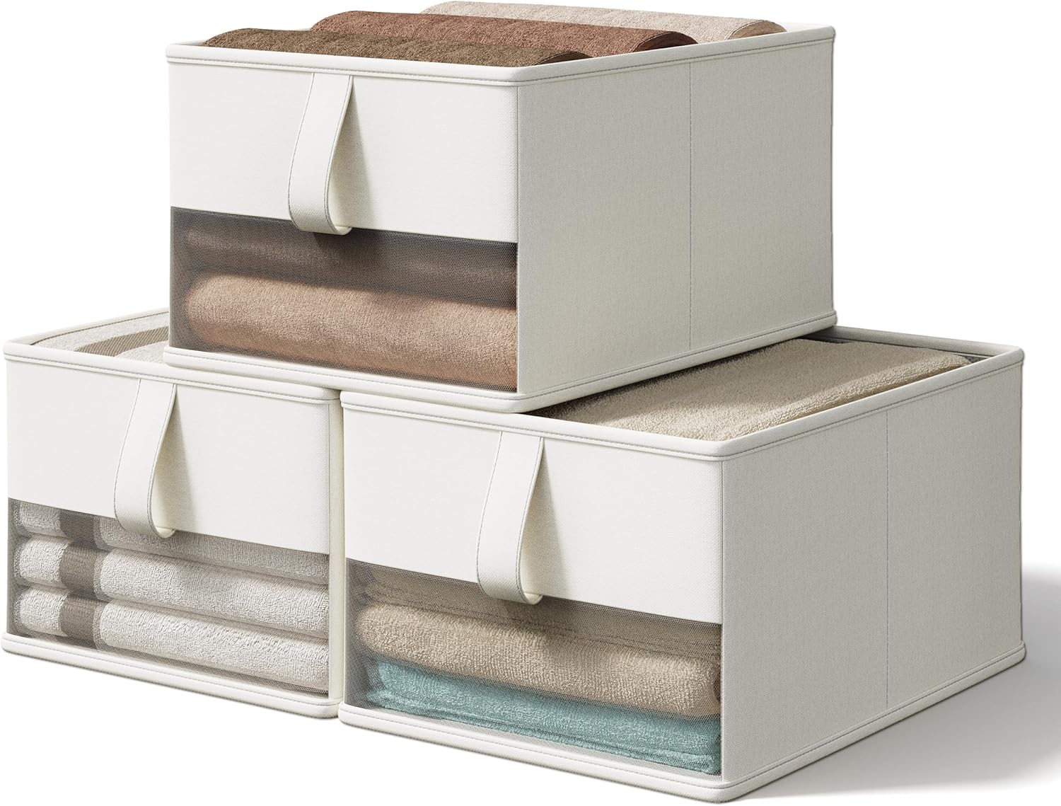 Amazon.com - Vailando Foldable Storage Bins with Clear Window, Fabric ...