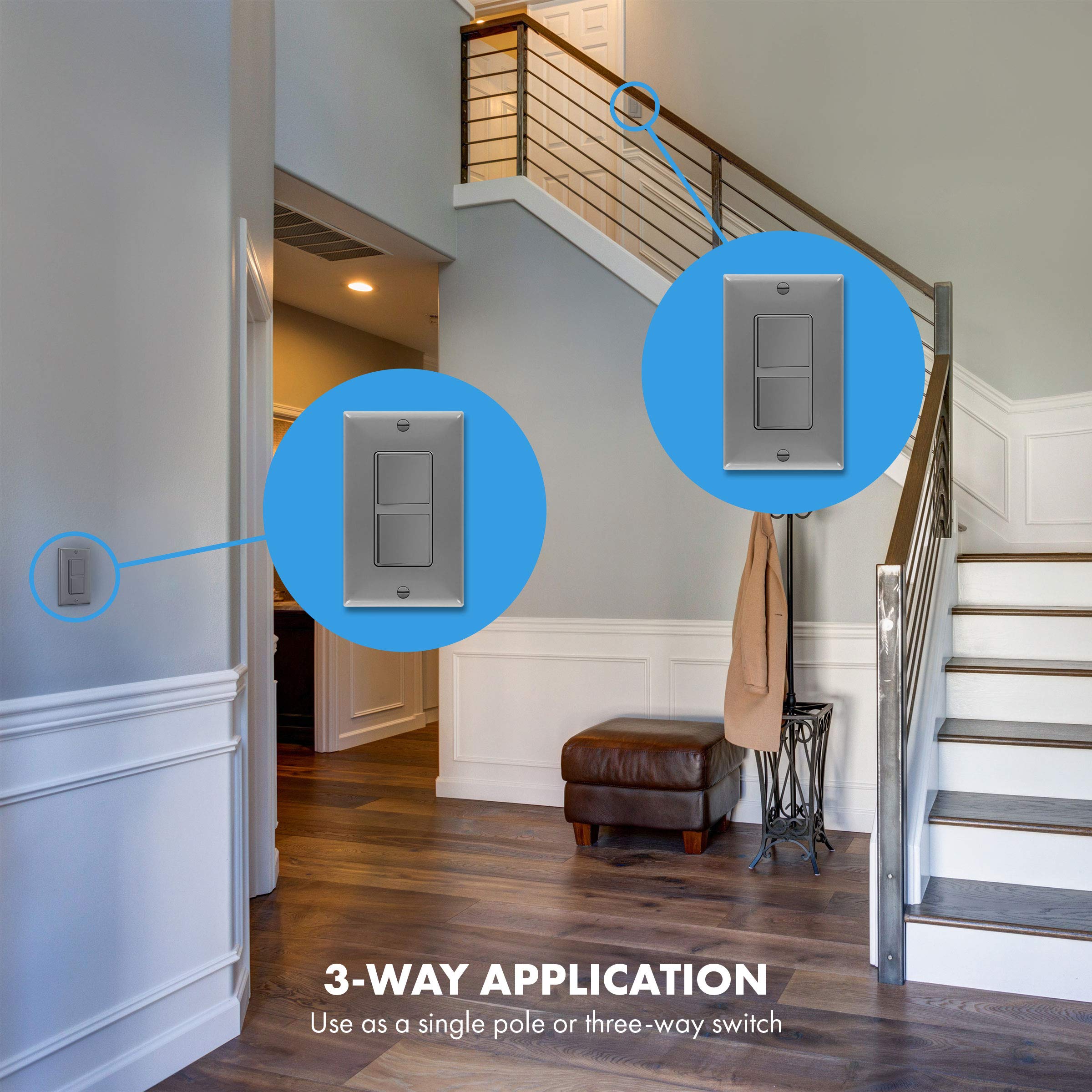 Snapklik.com : Double Paddle Rocker Combination Decorator Switch ...