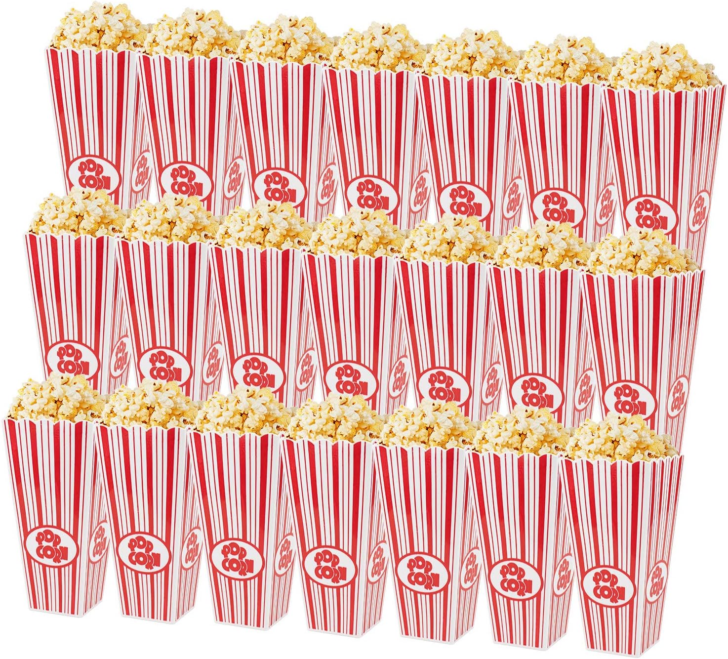 Amazon.com: Tebery 21 Pack Plastic Open-Top Popcorn Boxes Reusable ...