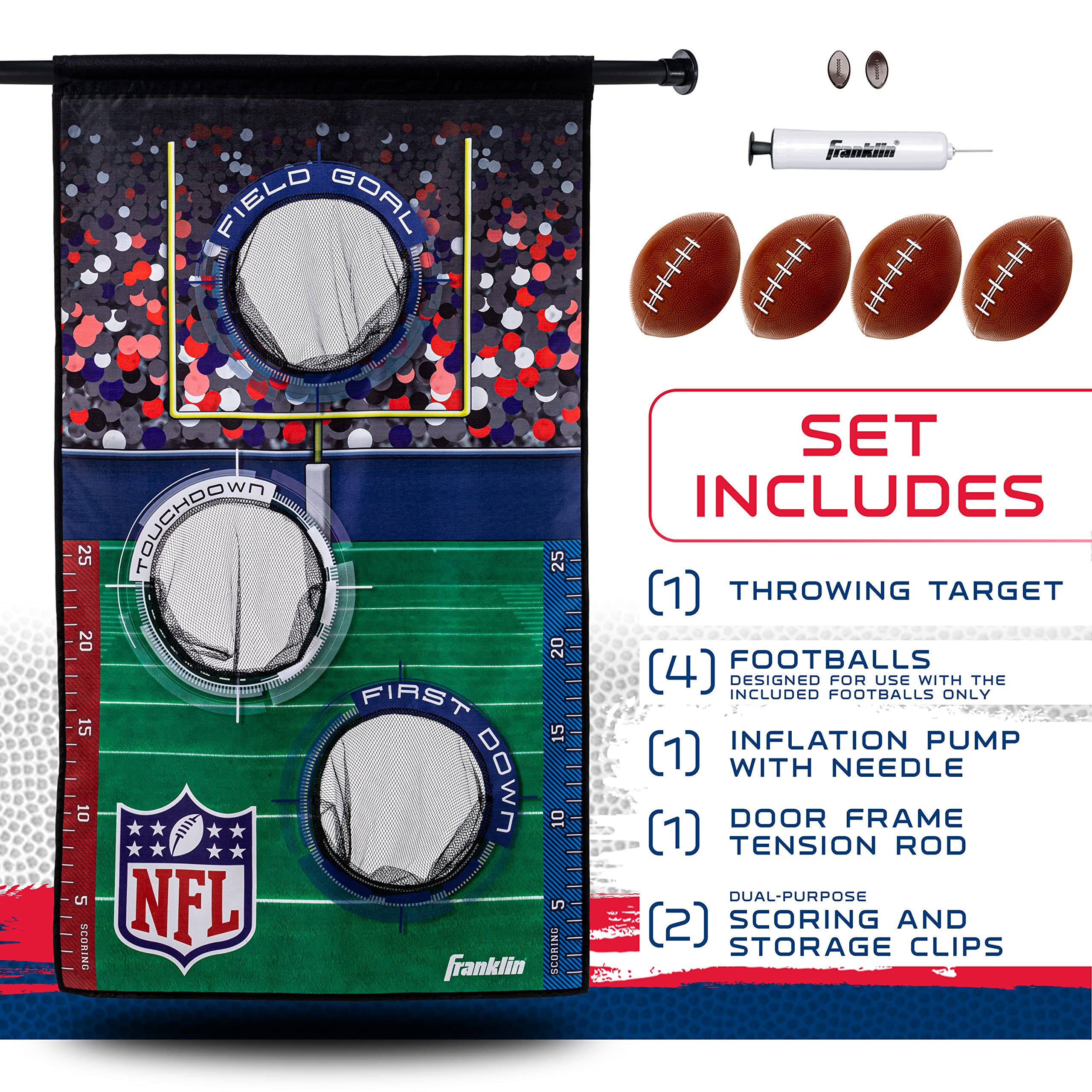 Snapklik.com : Franklin Sports NFL Mini Football Toss Target Game - NFL ...