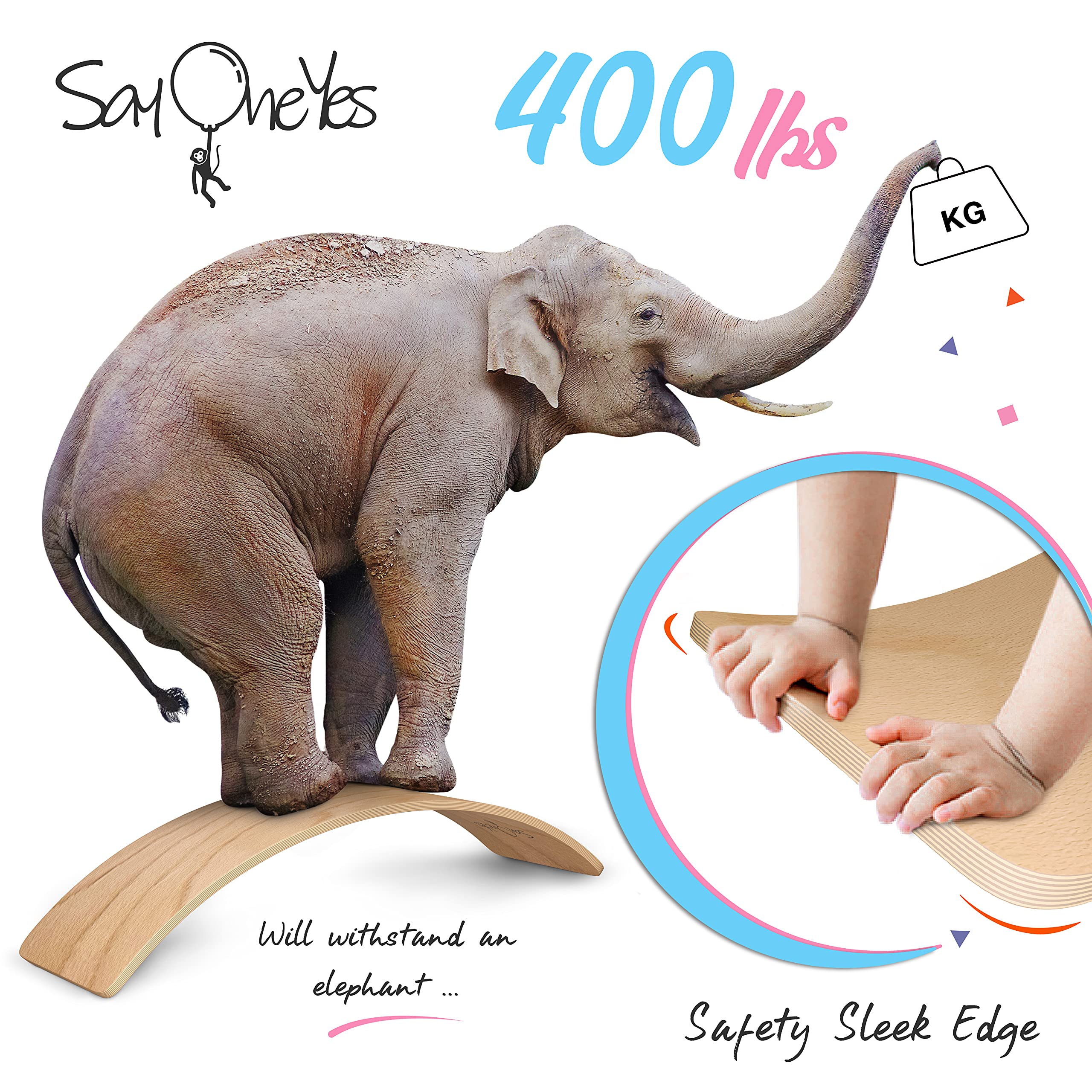 Snapklik.com : Sayoneyes Wooden Wobble Balance Board - Enhance Balance ...