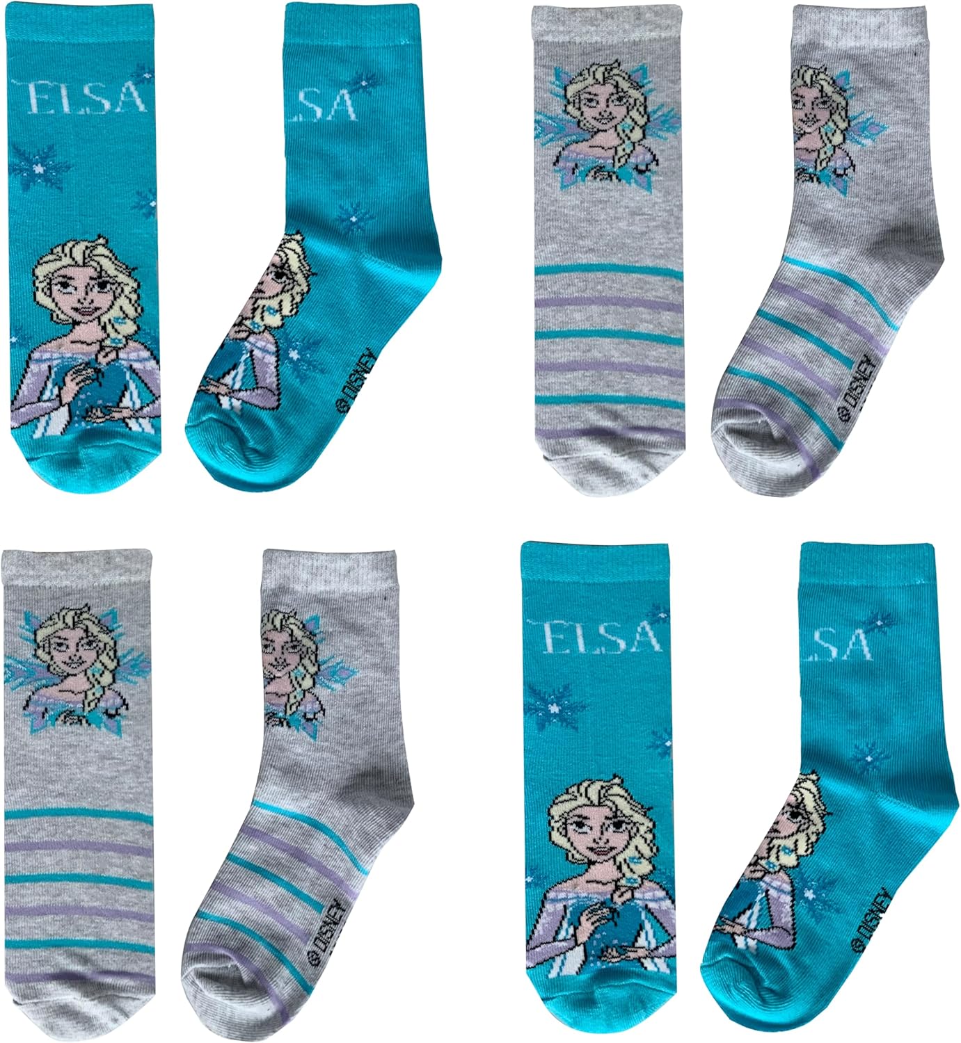 Disney Frozen Socks - Pack of 4 (UK, Numeric, 9, 12, Regular, Multi ...