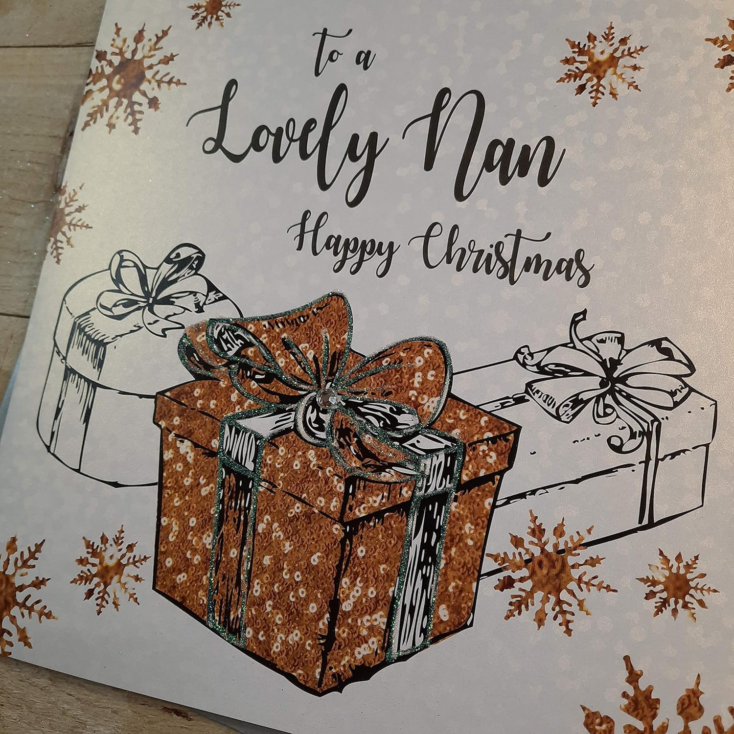 White Cotton Cards XF4-NAN Large”Lovely Nan Happy Christmas” Handmade ...