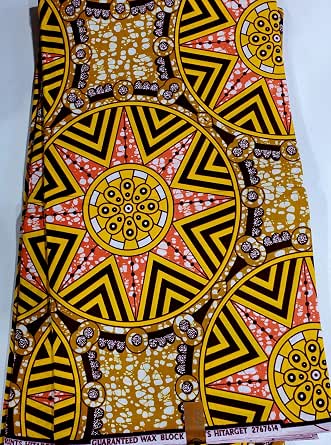 Amazon.com: African Veritable Wax Block Prints Fabric/African Ankara ...