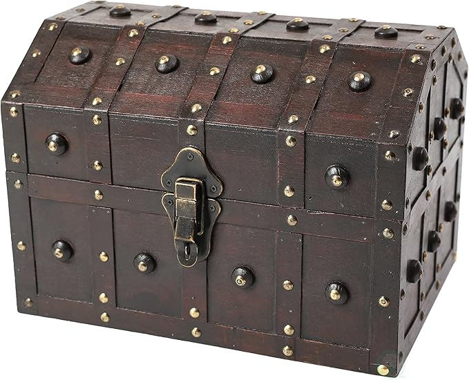 Amazon.com: Black Vintage Caribbean Pirate Chest with Decorative Nailed ...