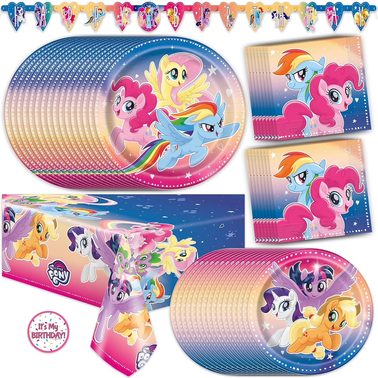 Amazon.com: My Little Pony Birthday Decorations | Serves 16 | Party ...