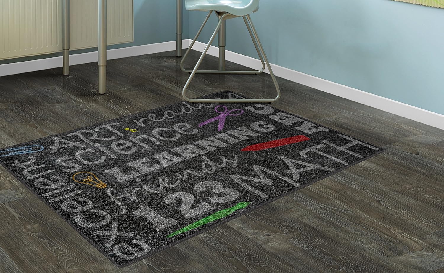 Amazon.com: Brumlow Mills School Chalkboard Teacher Rug for Teens ...