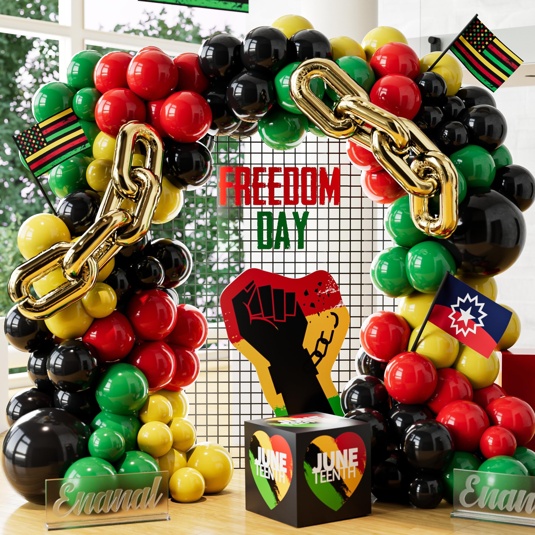 Amazon.com: Enanal Juneteenth Balloon Garland Arch Kit, 167pcs Happy ...