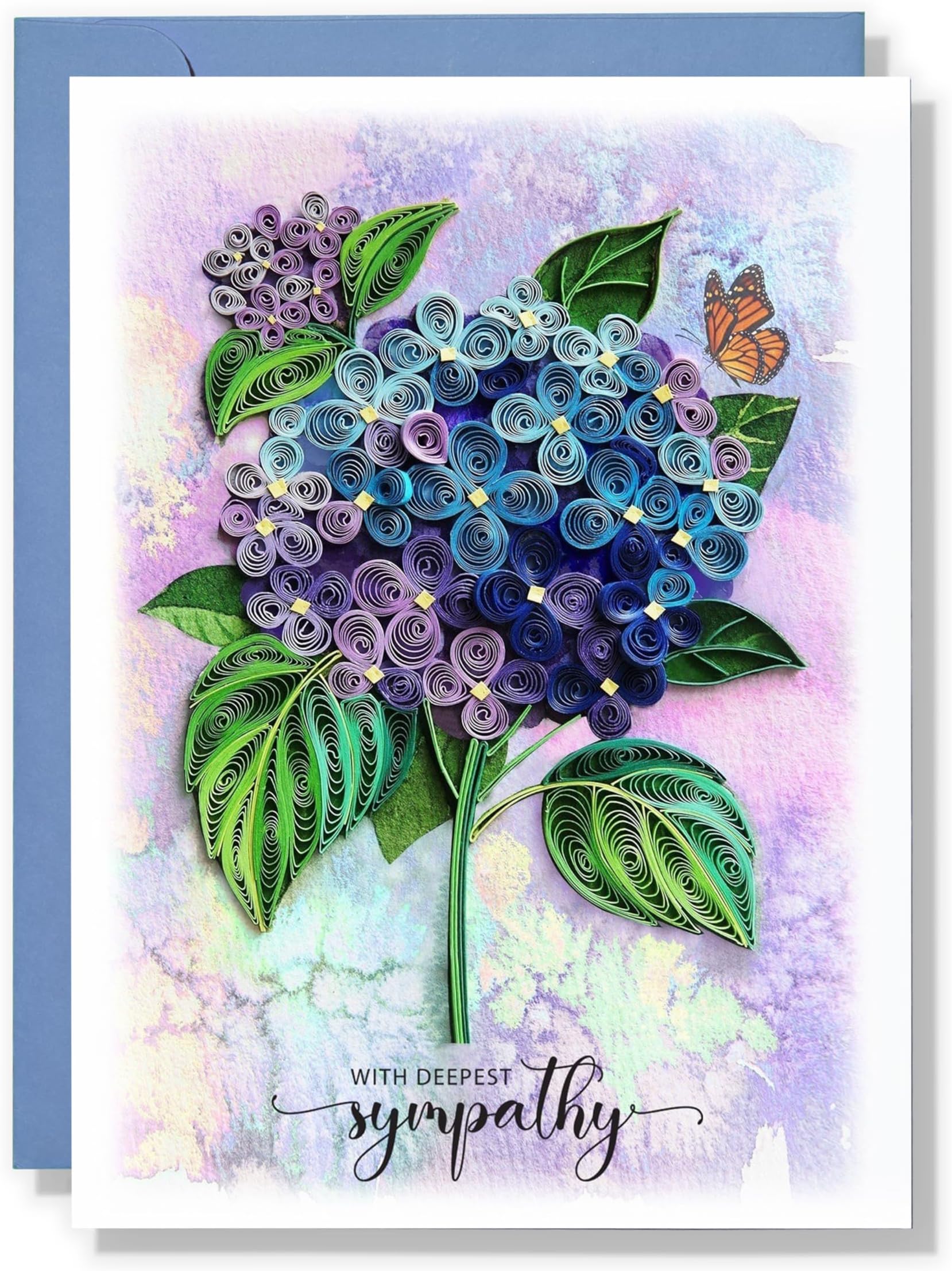 Amazon.com : TUMYBee Blue Hydrangea Card, With Deepest Sympathy Card ...