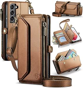 Amazon.com: Strapurs Crossbody Wallet Case Compatible with Samsung Galaxy S21 5G RFID Blocking ...
