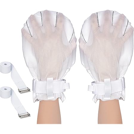 1 Pair Hand Finger Control Mitts Protection Gloves Loop Closure Prevent ...