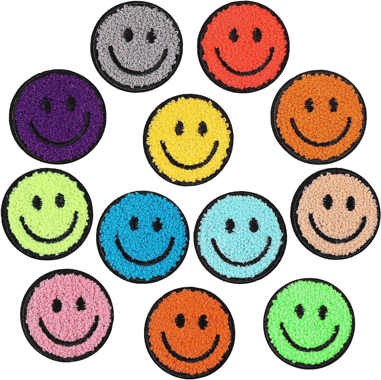 Amazon.com: MagiDeal Funny Smiley Smile Happy Yellow Face DIY Applique ...