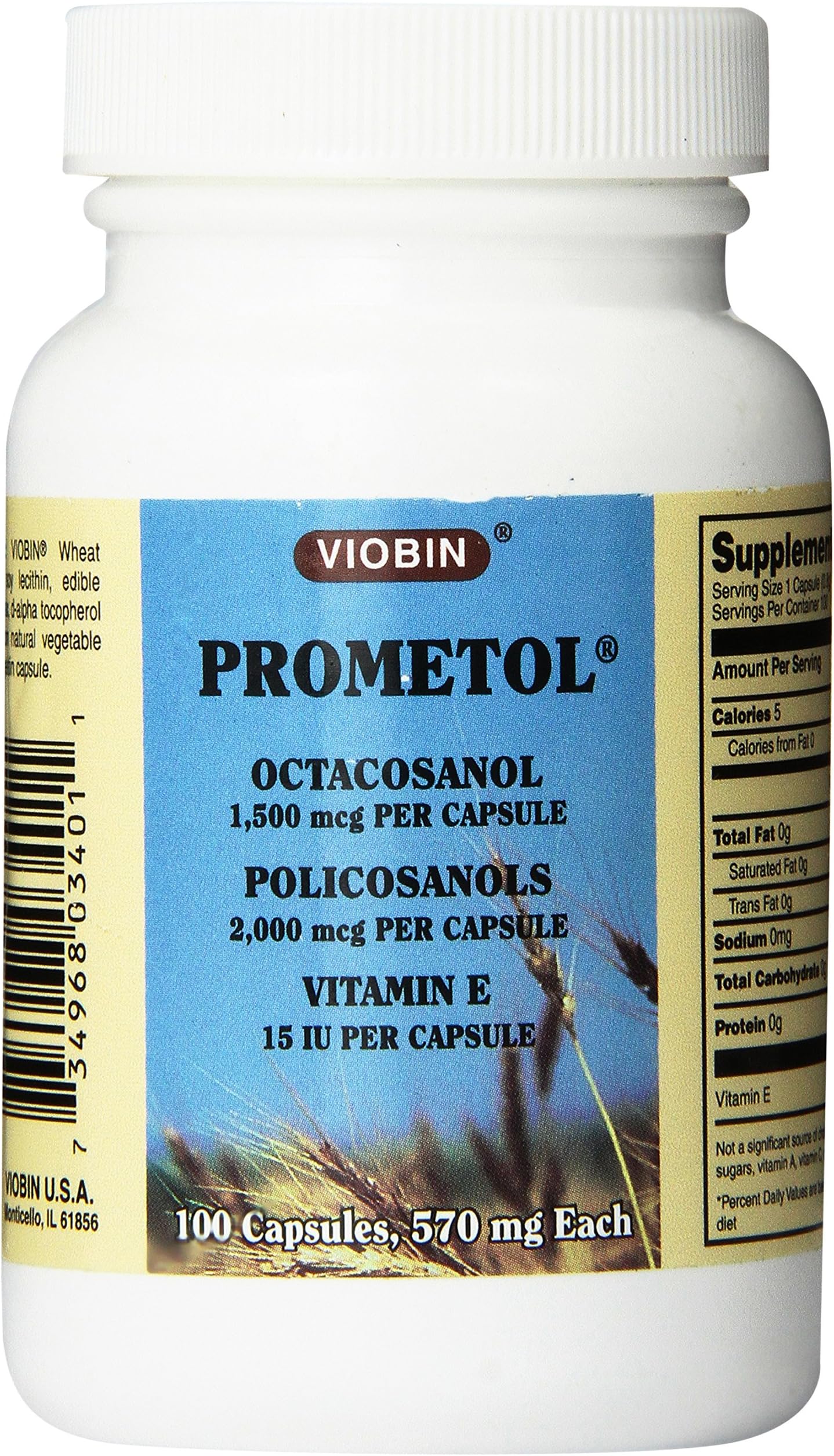 Amazon.com: Viobin Prometol Capsules, 570 Mg, 100 Count : Health ...