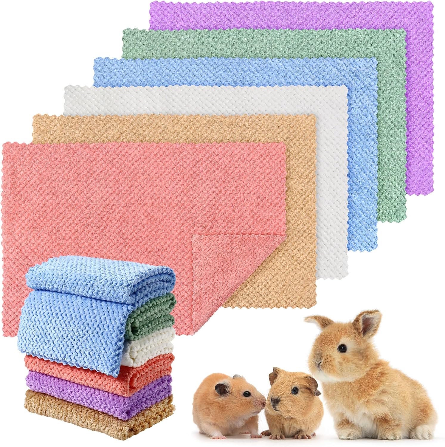 YingBiao 6Pcs Guinea Pig Fleece Blanket, 23 x 15In Rabbits Bedding, Pet ...
