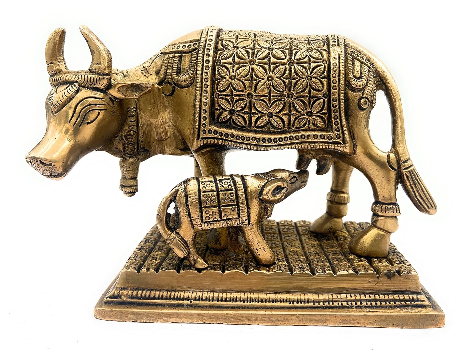 Buy Bhunes Brass Kamadhenu Idol, Kamdhenu Sculpture, Holy Cow Brass ...