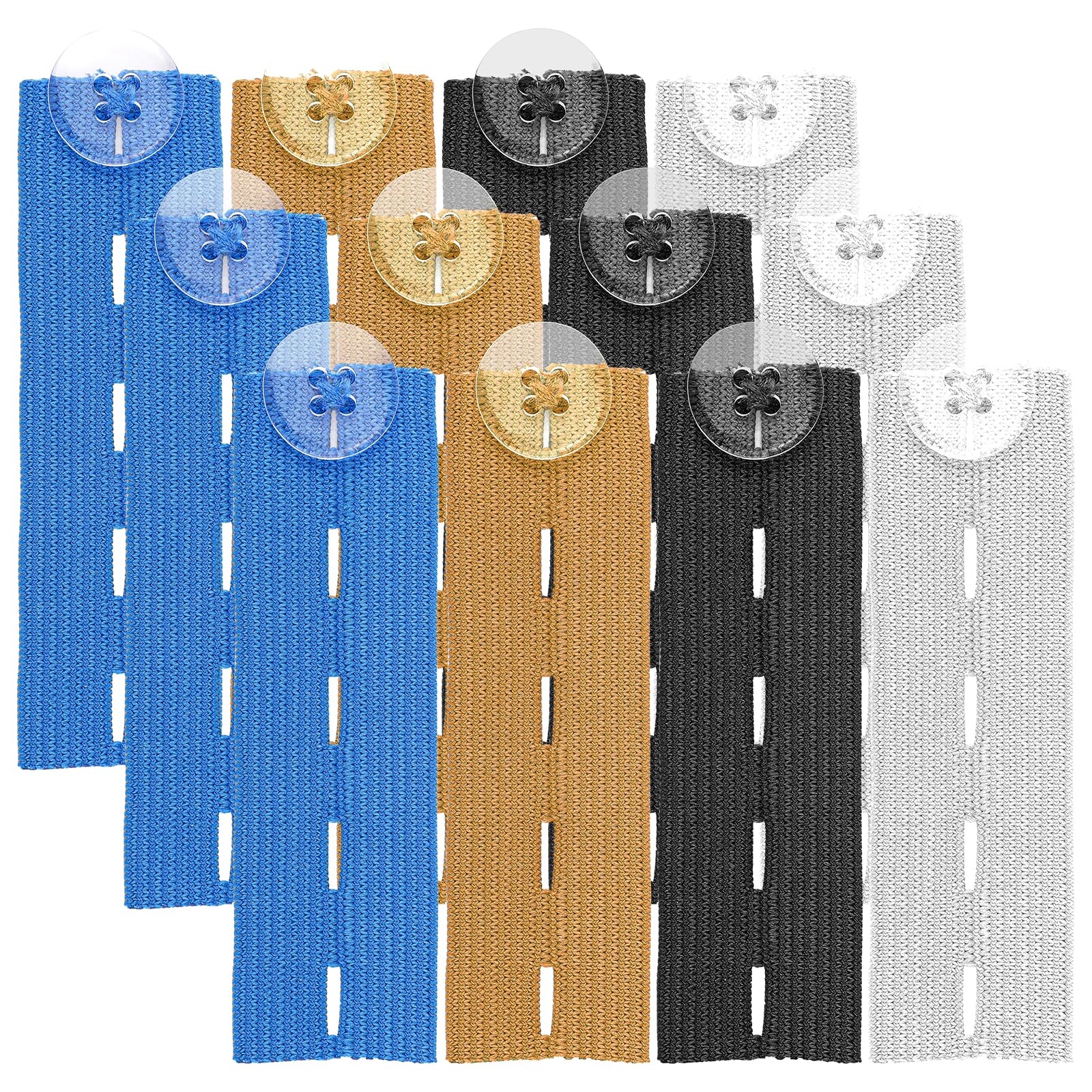 12pcs Button Extender for Pants, 4 Colors Adjustable Elastic Waist ...