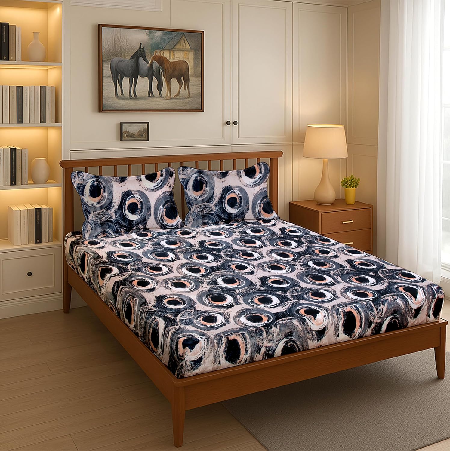 Buy The Little Big Store 250 TC Printed Flannel Warm Elastic Fitted ...