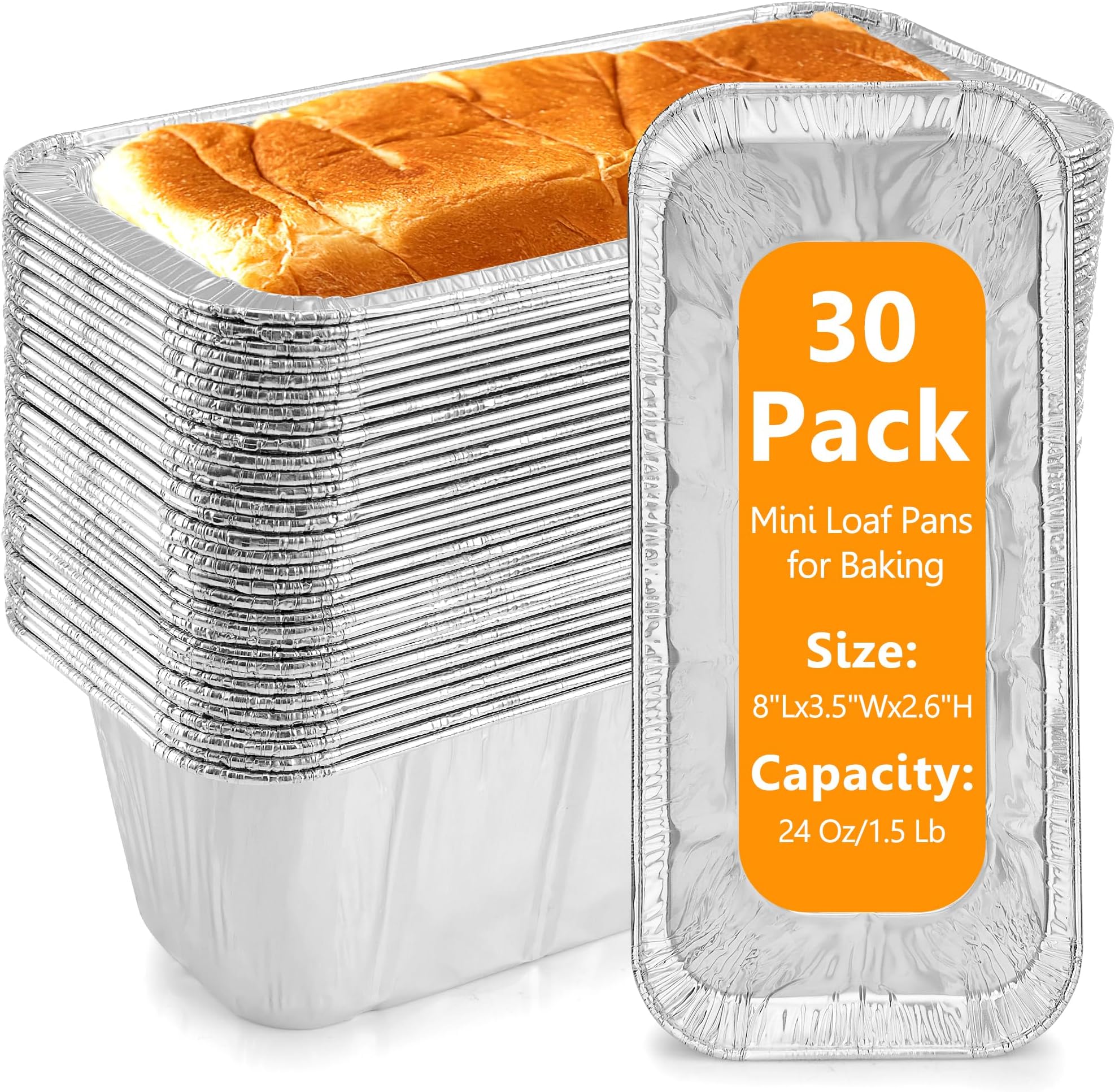Amazon.com: DOBI Aluminum Mini Loaf Pans (50 Pack) - Disposable ...