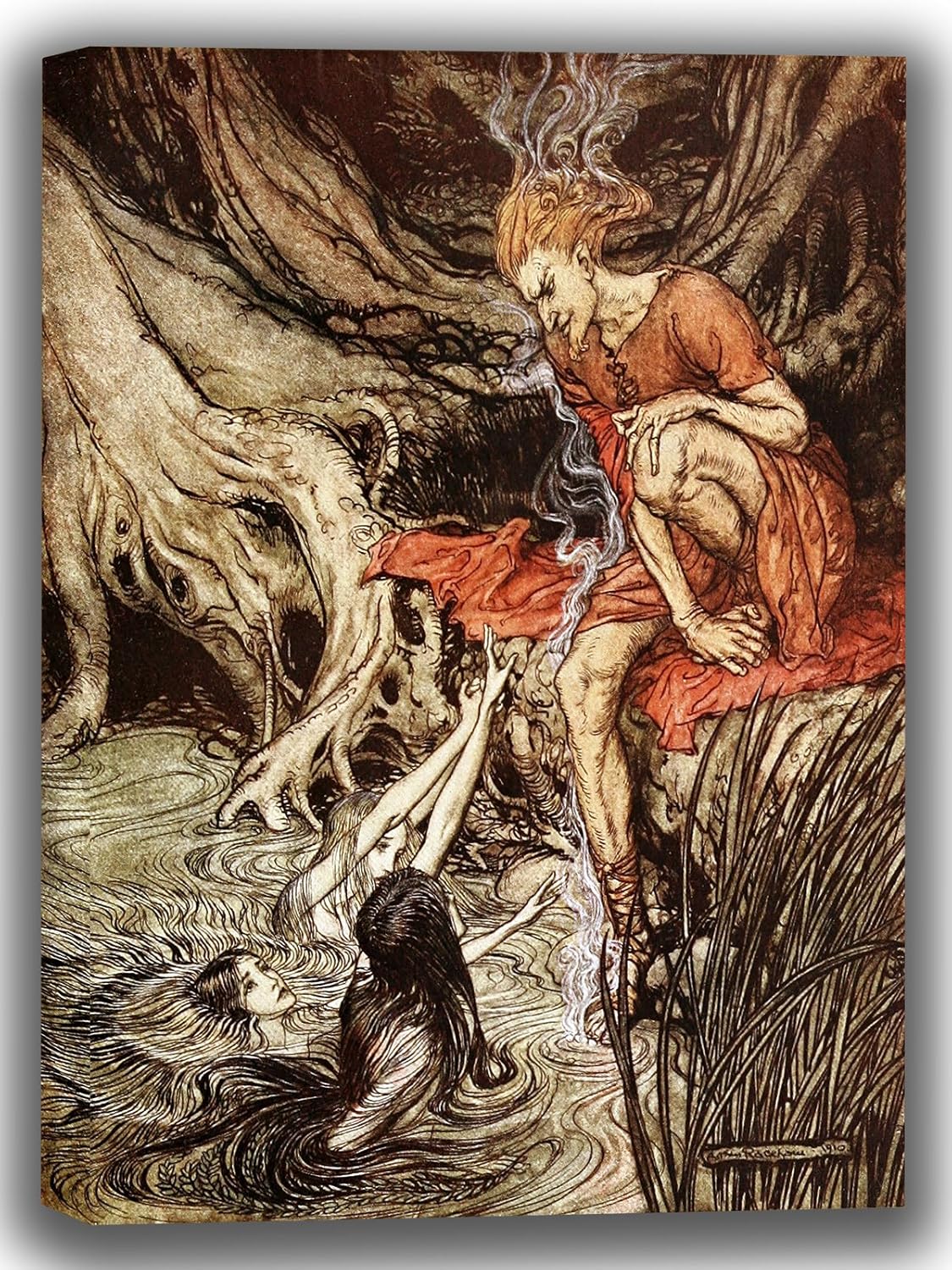 Arthur Rackham: Loge and The Rhinemaidens (The Rhinegold and The ...