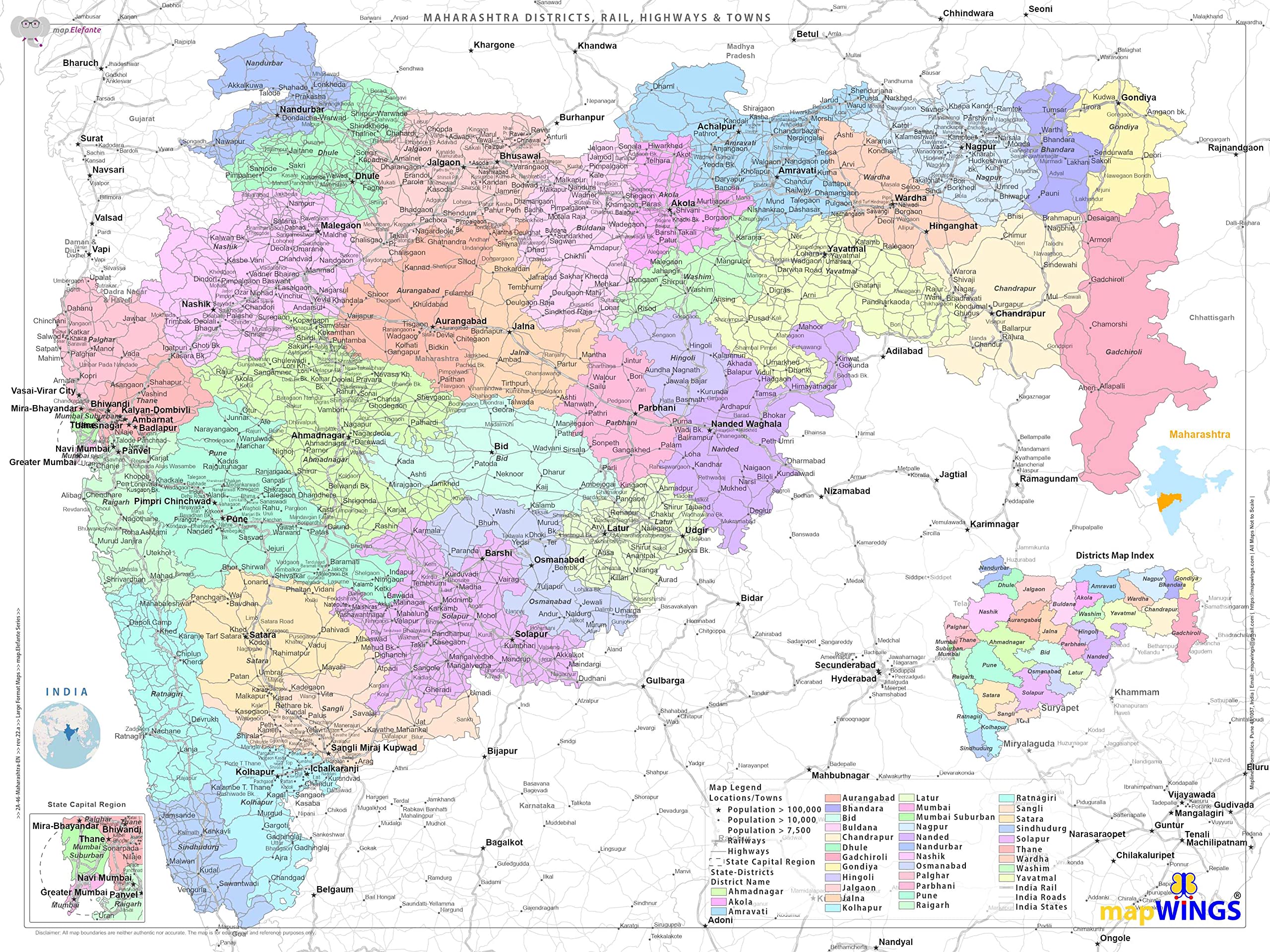 Maps Of Maharashtra Set Of 2 1 Map Elefante Series | Desertcart UAE
