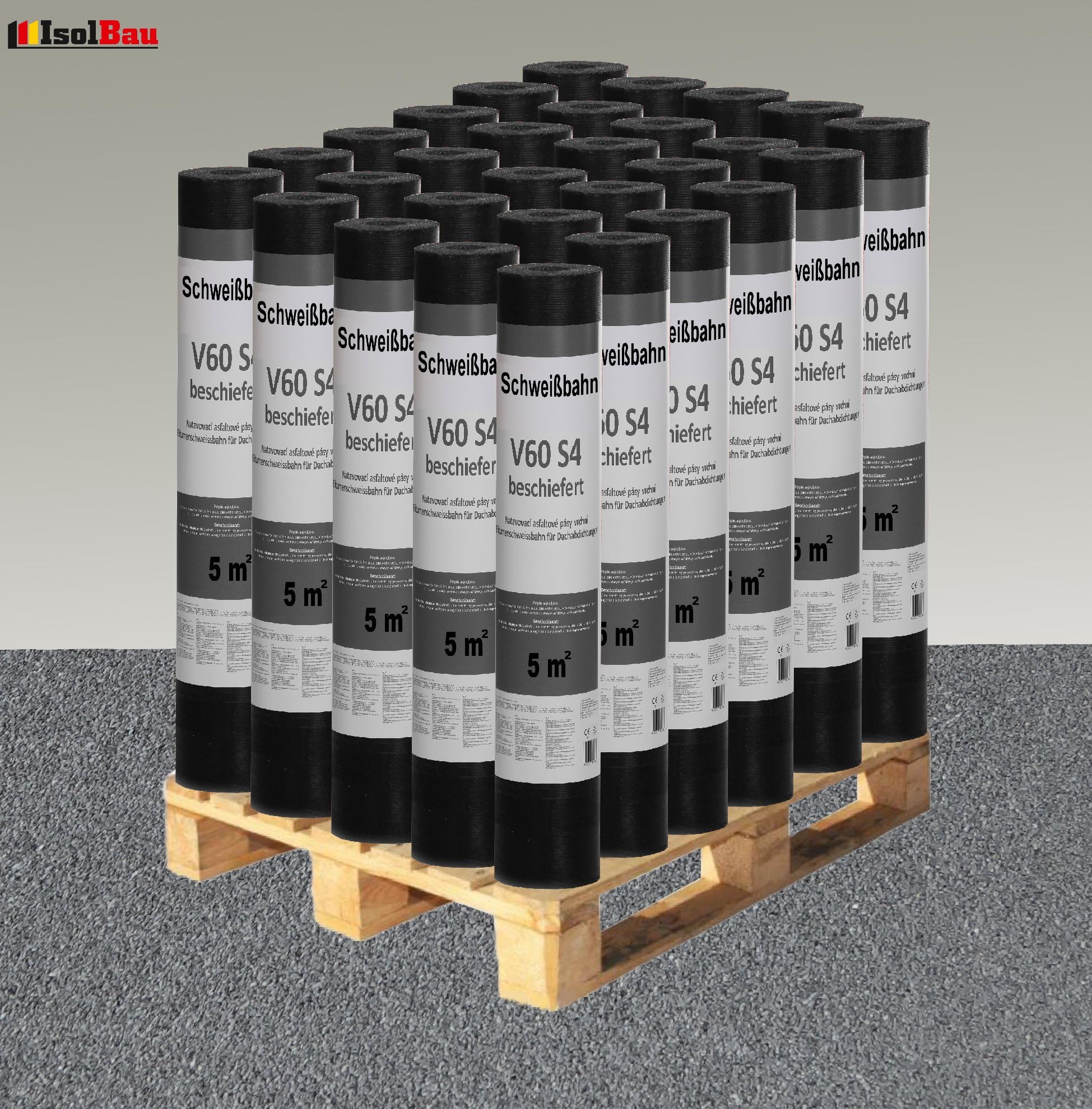 Isolbau Schweißbahn V60 S4 beschiefert - Bitumenbahn mit Glasvlies ...