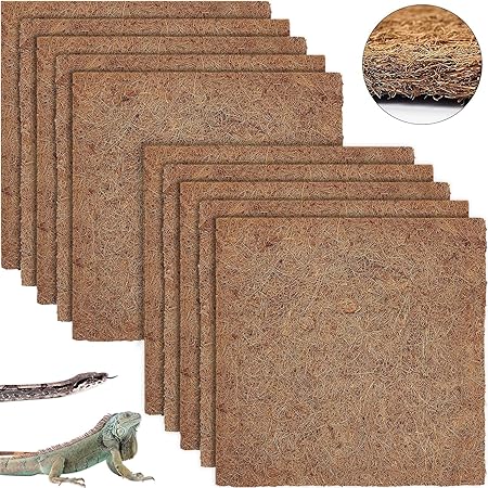 Amazon.com : ZeeDix 10 Pieces Coconut Fiber Reptile Substrate Mat, 14 x ...