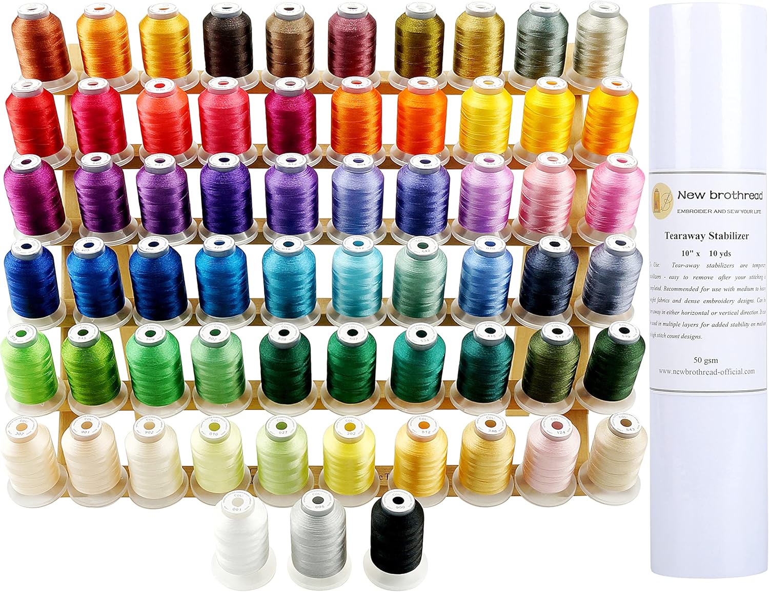 Amazon.com: New brothread 63 Colors Compatible with Brother Polyester ...