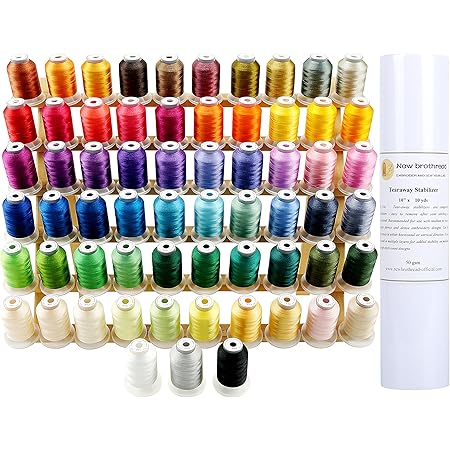 Amazon.com: New brothread 63 Brother Colors Polyester Embroidery ...