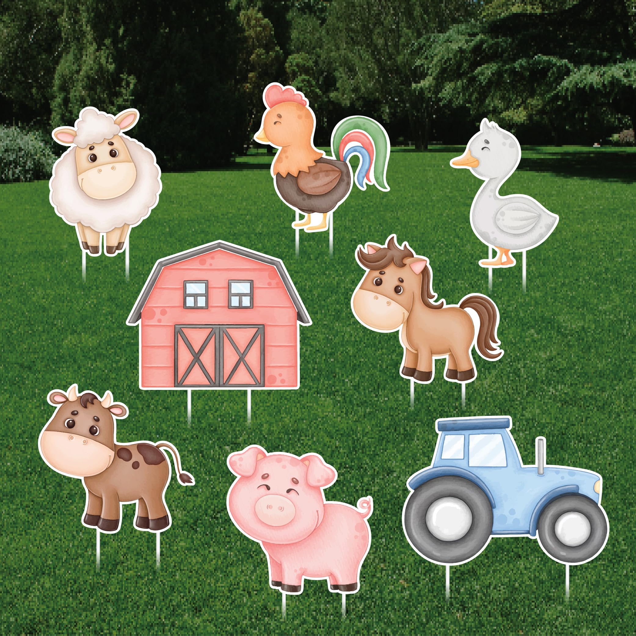 Amazon.com : Farm Animal Party Yard Sign Cutouts, Farm Animal Birthday ...