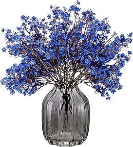 Amazon.com: JAKY-Global Real Babys Breath Artificial Flowers Dark Blue 12 Bundle Vase Filler ...
