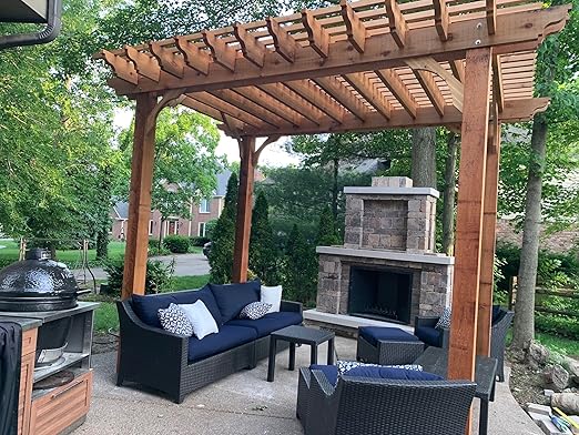 Amazon.com: Pergola Depot Big Kahuna 12x12 Cedar Pergola Kit with 10 ...